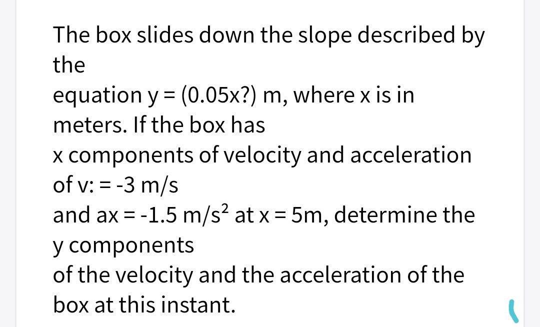 Solved The box slides down the slope described by the | Chegg.com