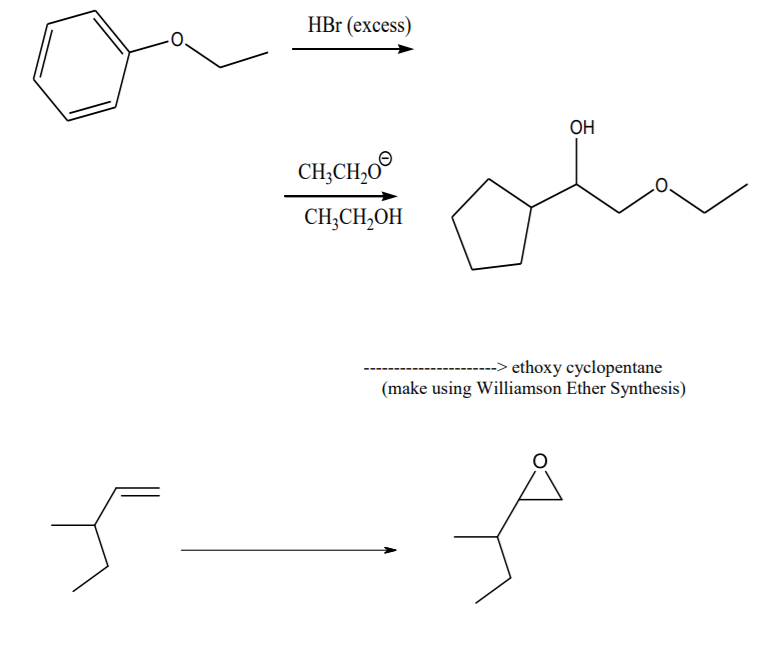 Solved HBr (excess) OH CHşCH,0® CH3CH2OH ---->ethoxy | Chegg.com
