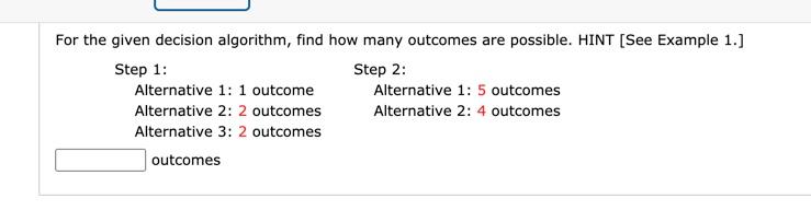 Solved For the given decision algorithm, find how many | Chegg.com
