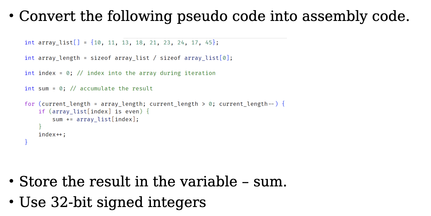 Solved x86 assembly code Give code correctly fulfilling all | Chegg.com