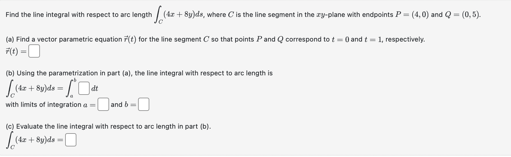 Solved Find the line integral with respect to arc length | Chegg.com