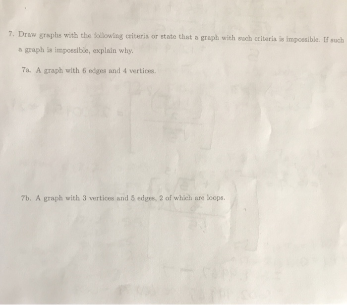 Solved 7. Draw graphs with the following criteria or state | Chegg.com