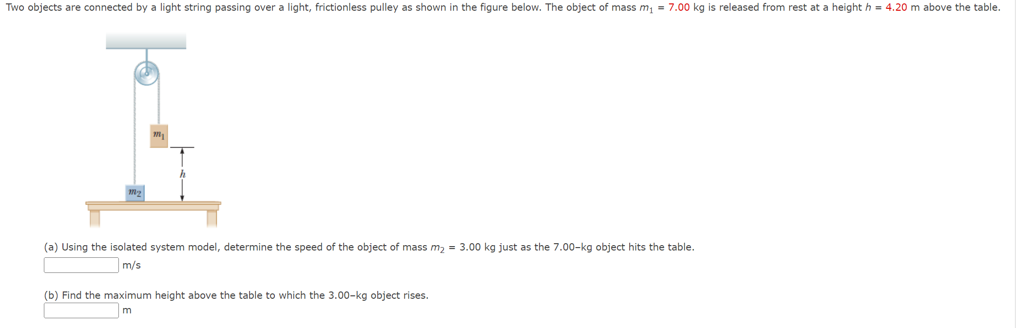 Solved Two objects are connected by a light string passing | Chegg.com