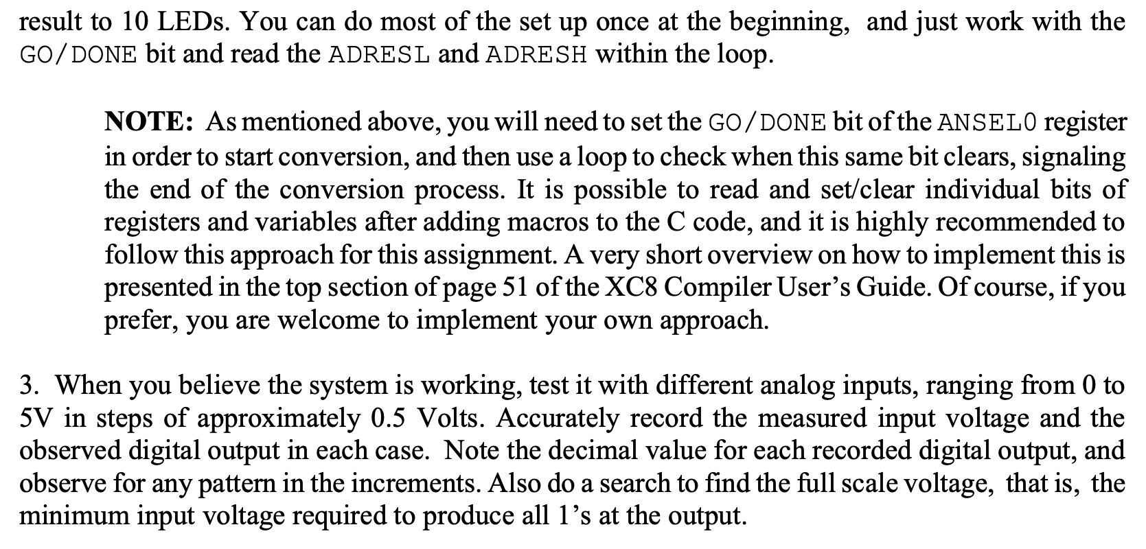 1. The Microchip PIC16F1517 has a 10-bit successive | Chegg.com