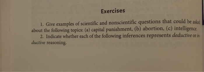 Solved Exercises 1. Give examples of scientific and | Chegg.com
