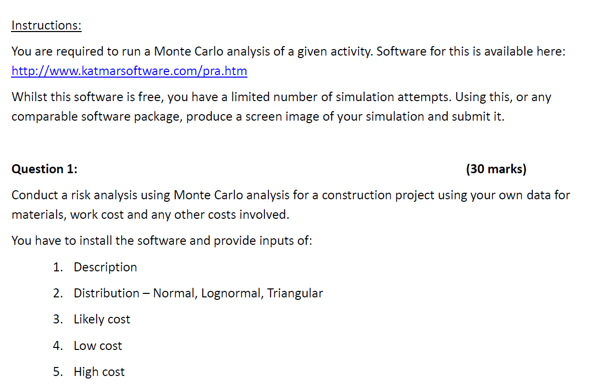 Solved Instructions: You are required to run a Monte Carlo | Chegg.com
