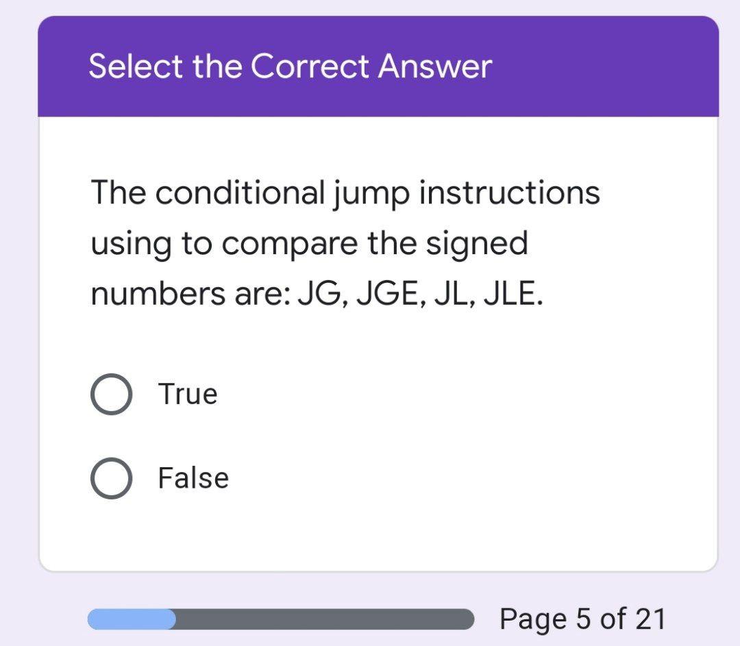 Solved Select the Correct Answer The conditional jump | Chegg.com