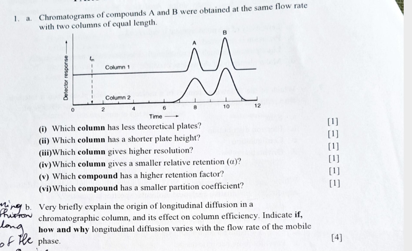 Solved a. ﻿Chromatograms of compounds A and B ﻿were obtained | Chegg.com