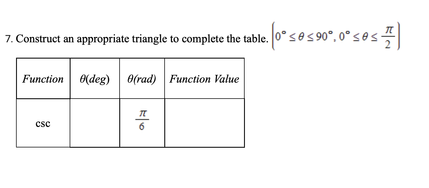Solved Construct an appropriate triangle to complete the | Chegg.com