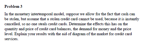 Solved Problem 3 In the monetary intertemporal model, | Chegg.com