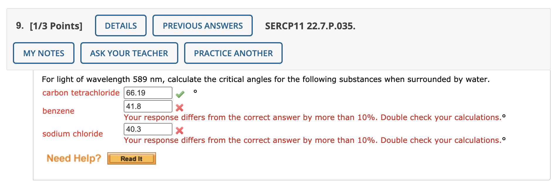 Solved 9 [1 3 Points] Details Previous Answers Sercp11