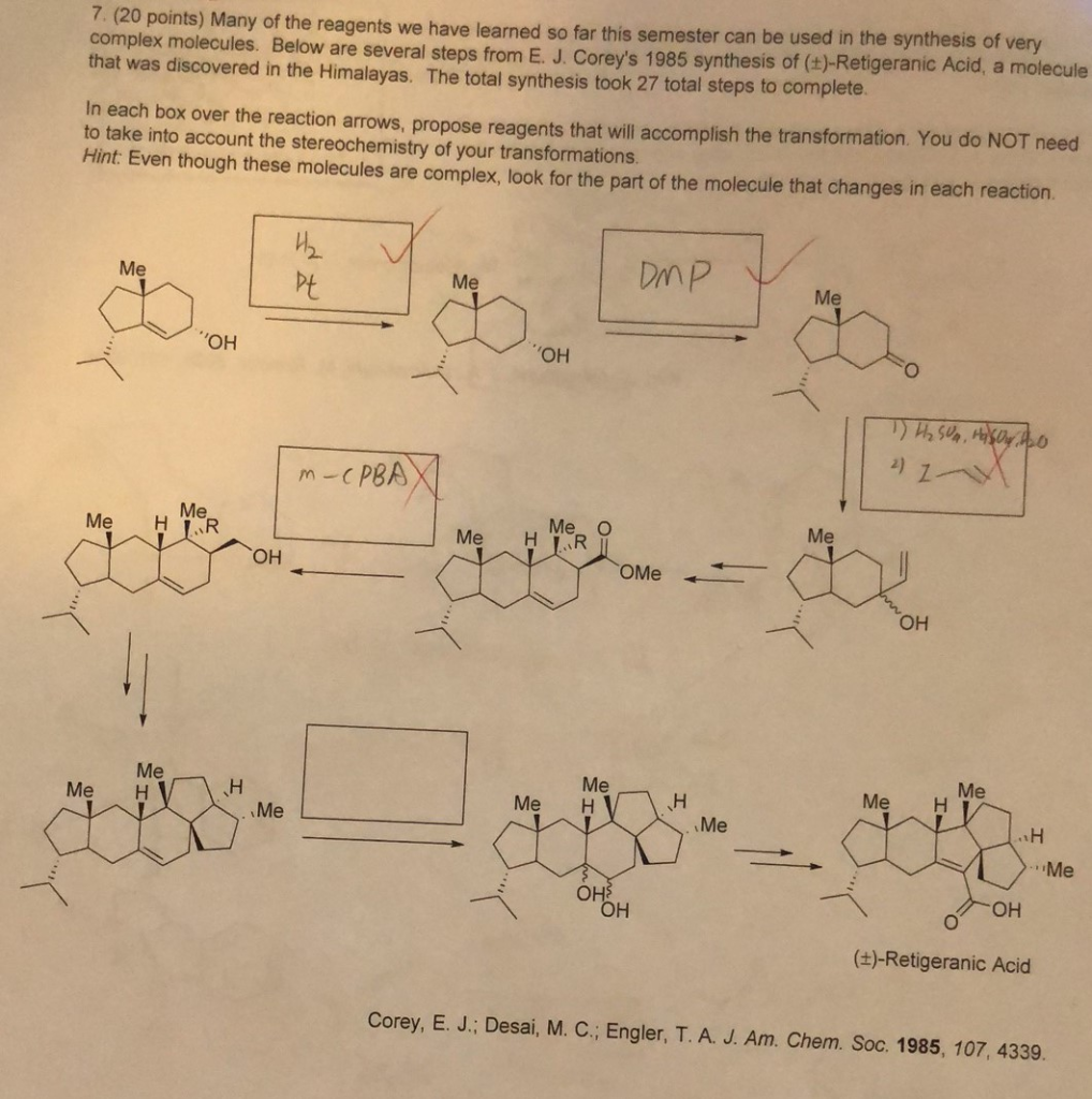 Solved 1. (20 points) Many of the reagents we have learned | Chegg.com