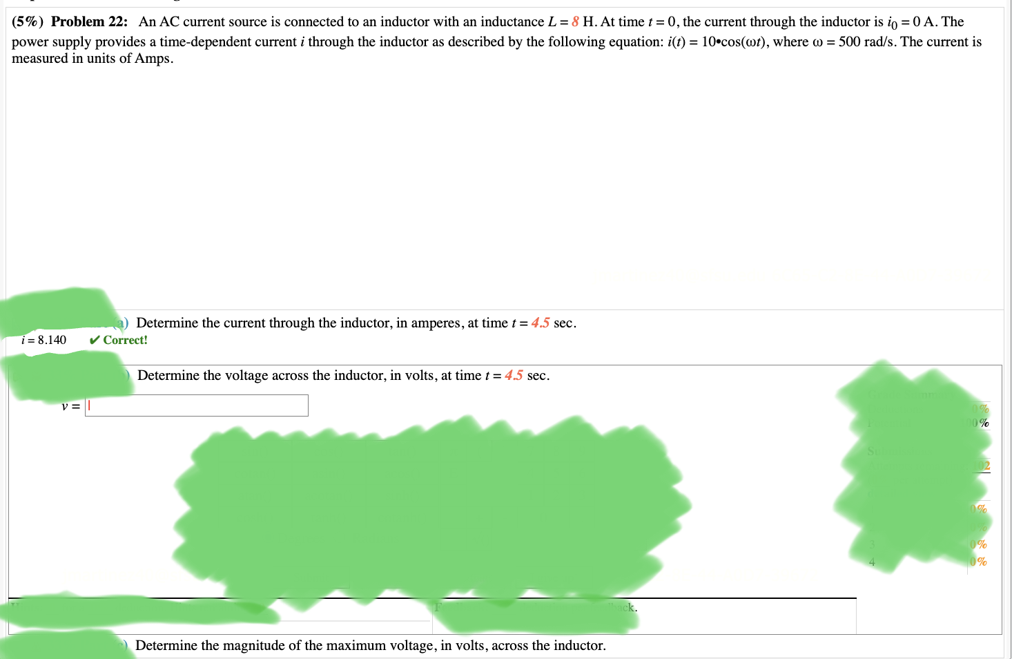 Solved (5\%) Problem 22: An AC current source is connected | Chegg.com