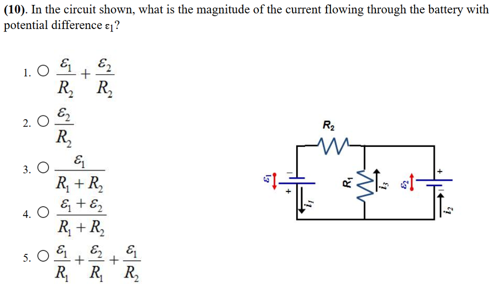 Solved (10). In the circuit shown, what is the magnitude of | Chegg.com