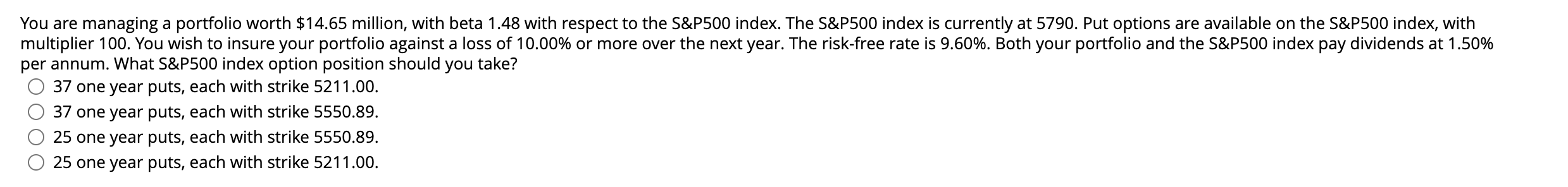 You are managing a portfolio worth $14.65 million, | Chegg.com