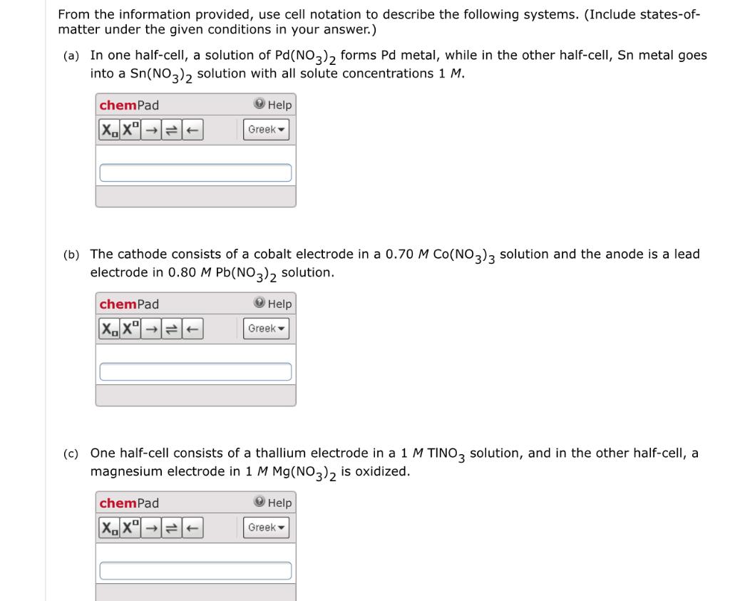 Solved From the information provided, use cell notation to | Chegg.com