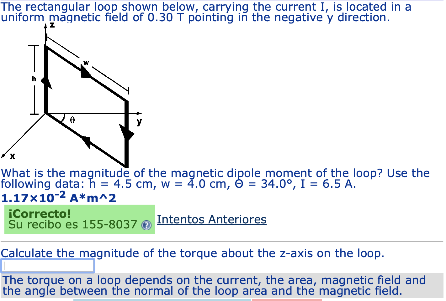 Solved The rectangular loop shown below, carrying the | Chegg.com