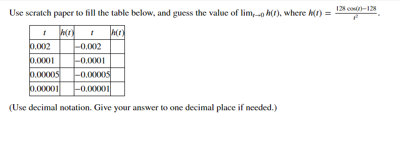 Solved Use scratch paper to fill the table below, and guess | Chegg.com
