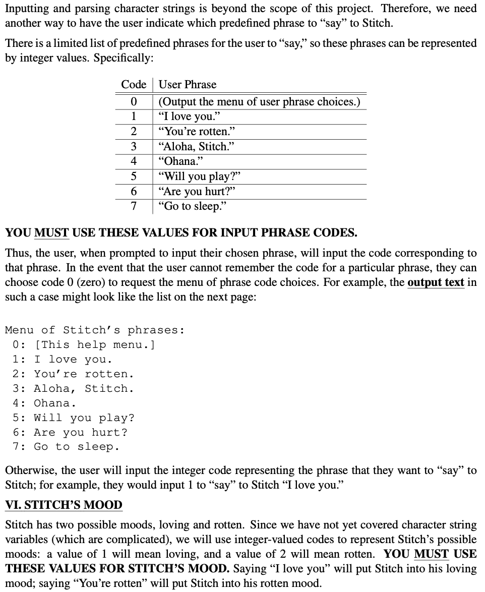 Solved The program body MUST be broken into two subsections: | Chegg.com