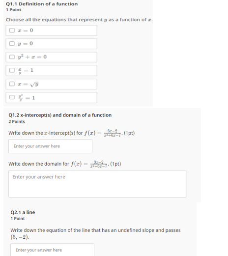 Solved Q1.1 Definition of a function 1 Point Choose all the | Chegg.com