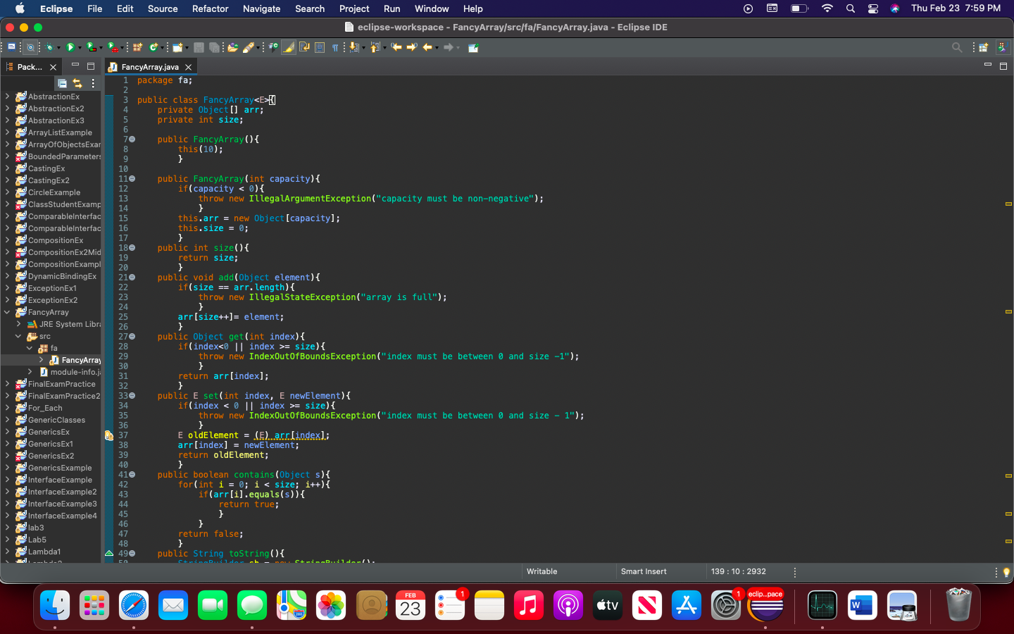 Solved Add the following instance method to the FancyArray | Chegg.com