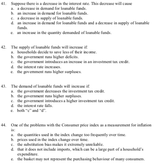 Solved 41 Suppose There Is A Decrease In The Interest Rate Chegg