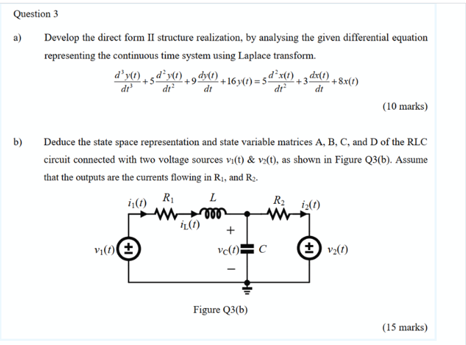 Solved Question 3 a) Develop the direct form II structure | Chegg.com