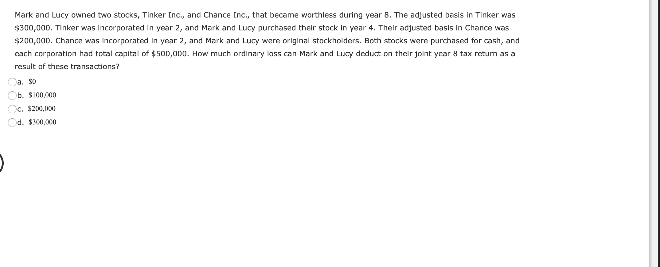 Solved Mark and Lucy owned two stocks, Tinker Inc., and | Chegg.com