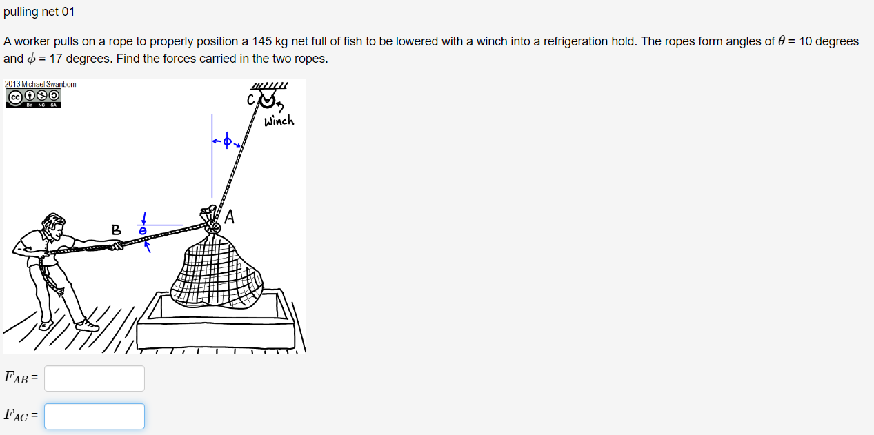Solved A worker pulls on a rope to properly position a 145 | Chegg.com
