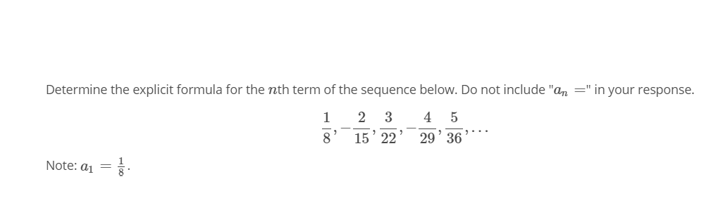 Solved Find the explicit formula for the nth term of an | Chegg.com