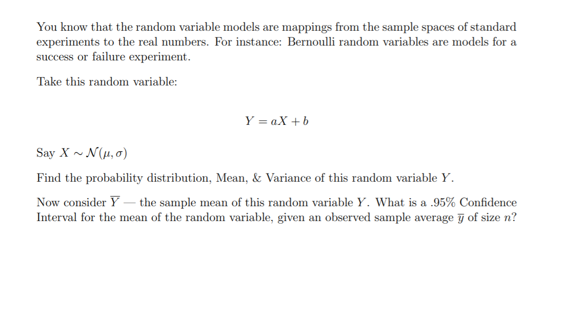Solved You know that the random variable models are mappings | Chegg.com