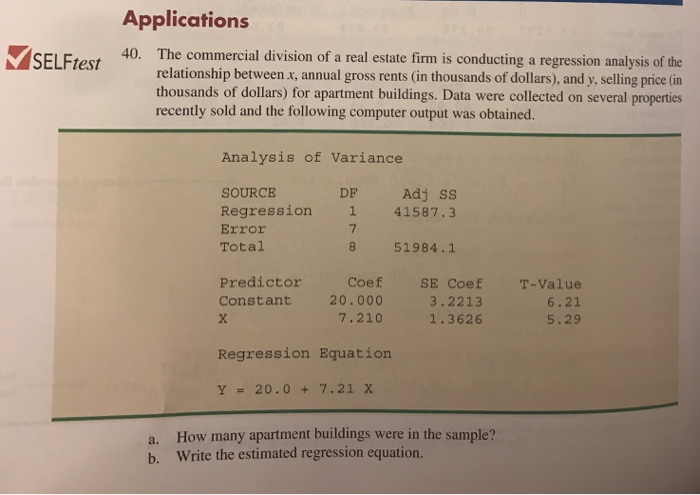 Solved Applications The commercial division of a real estate | Chegg.com