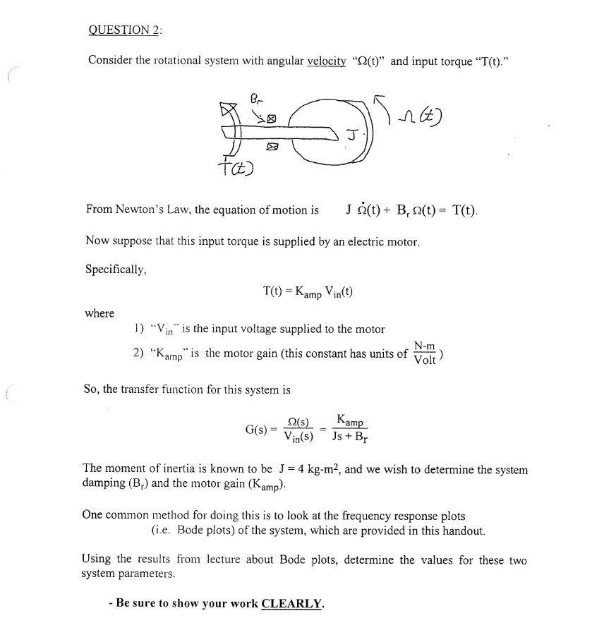 Solved QUESTION 2: Consider the rotational system with | Chegg.com