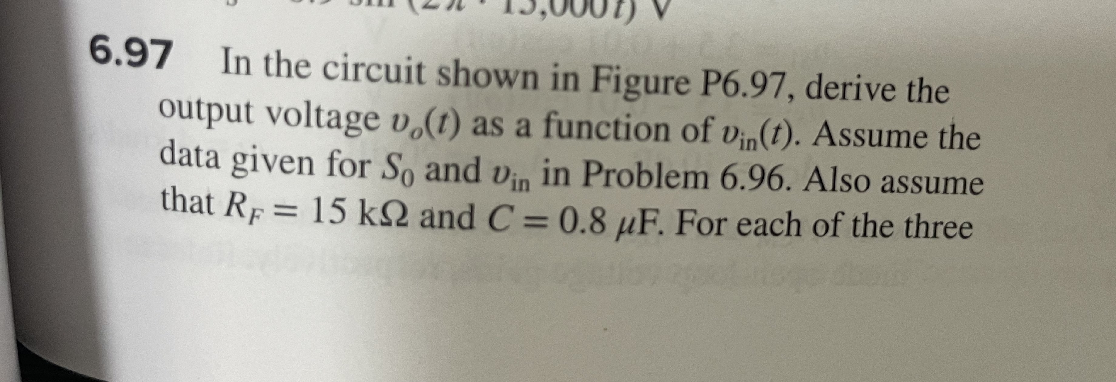 Solved 6.97 In the circuit shown in Figure P6.97, derive the | Chegg.com