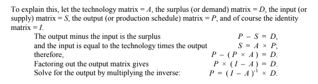 Use Leontief‟s input-output table for the six sectors | Chegg.com