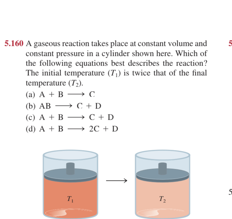 Solved 5.160 A gaseous reaction takes place at constant | Chegg.com