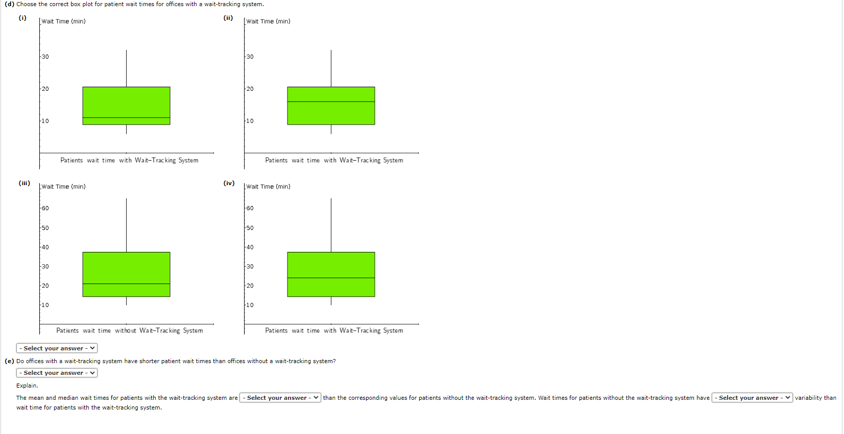Solved tracking system and wait times for a sample of | Chegg.com