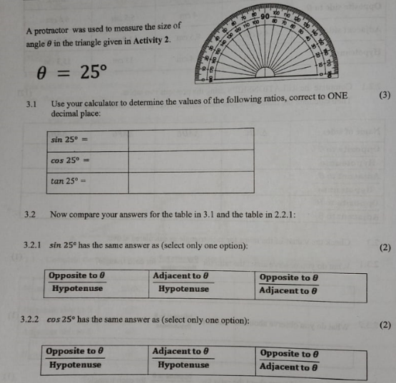 Solved A protractor was used to measure the size of angle θ | Chegg.com