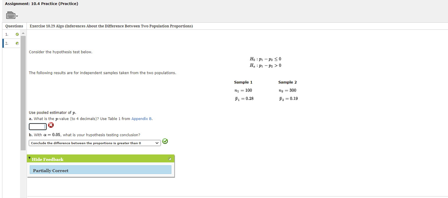 Solved Assignment: 10.4 Practice (Practice) Questions | Chegg.com