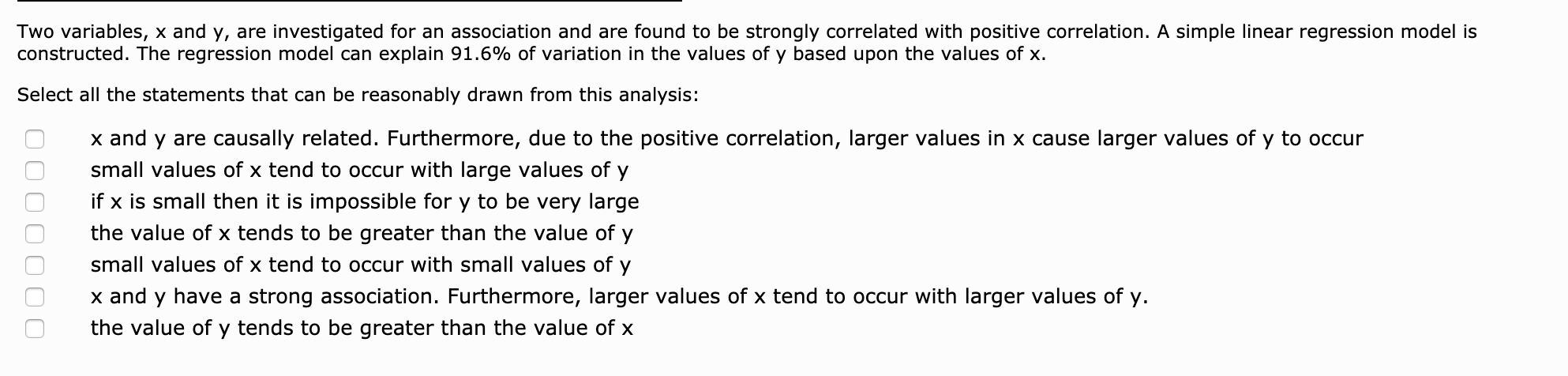 Solved Two variables, x and y, are investigated for an | Chegg.com