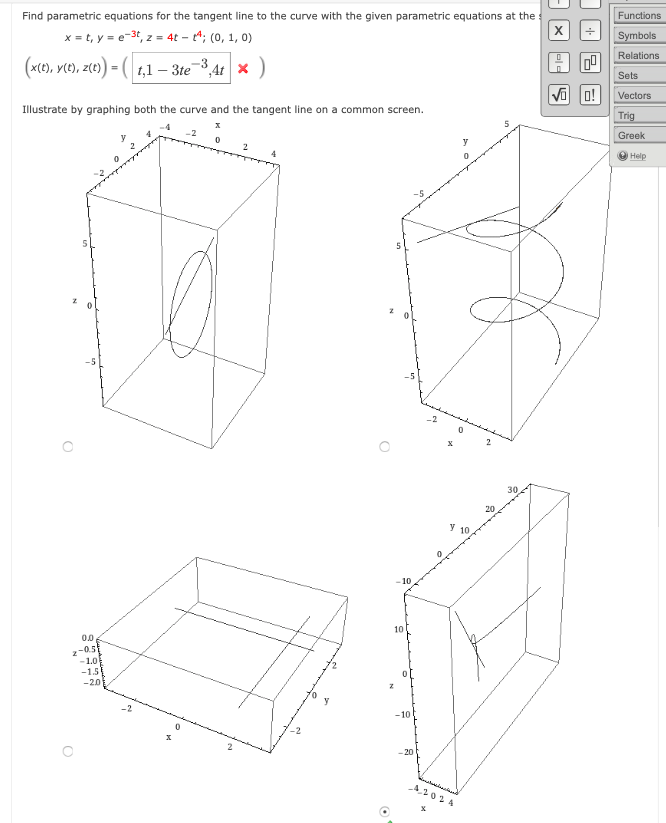 Solved Functions X 응 Ý Symbols Find parametric equations for | Chegg.com