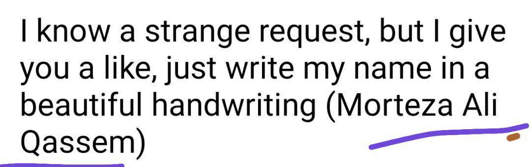 Solved I know a strange request, but I give you a like, just | Chegg.com