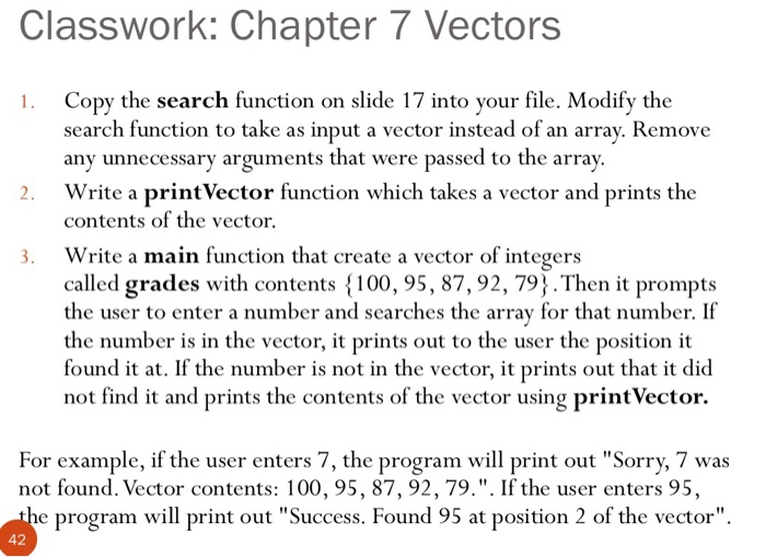 Solved Classwork: Chapter 7 Sort Function void sort (double | Chegg.com