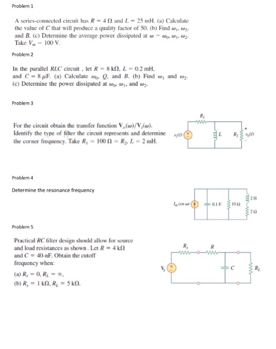 Solved Problem 1 A series-connected circuit has R = 4 Ω and | Chegg.com