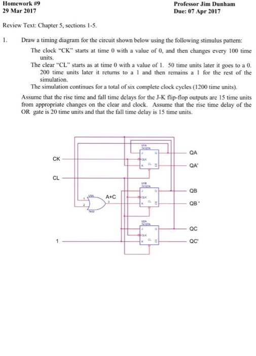 Solved Draw a timing diagram for the circuit shown below | Chegg.com