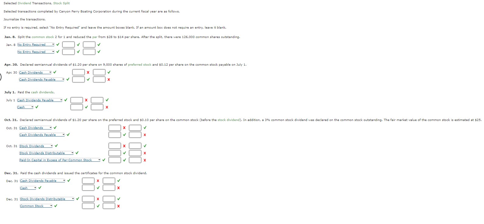 Solved Selected transactions completed by Canyon Ferry | Chegg.com