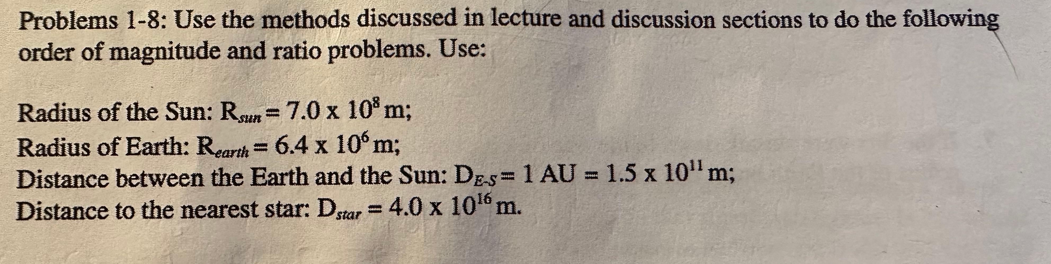 Solved Problems 1-8: Use the methods discussed in lecture | Chegg.com