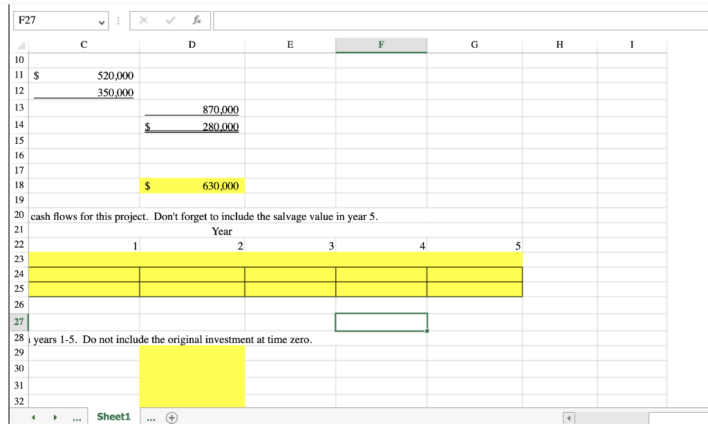 Solved *** PLEASE ANSWER ALL YELLOW HIGHLIGHTED CELLS | Chegg.com