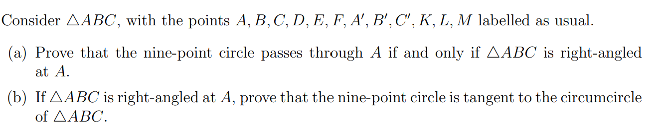 Solved Consider \\( \\triangle A B C \\), with the points | Chegg.com