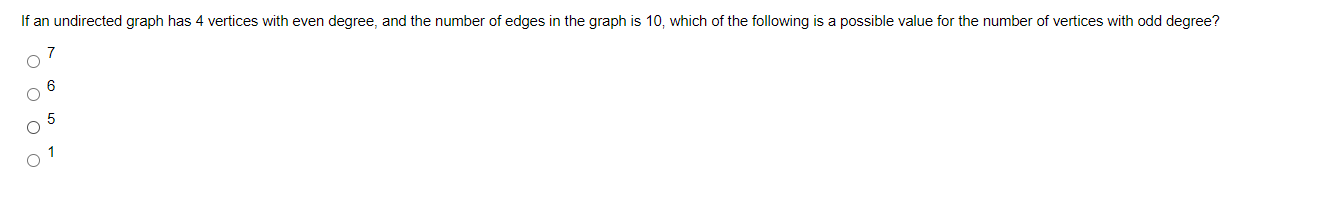Solved If an undirected graph has 4 vertices with even | Chegg.com